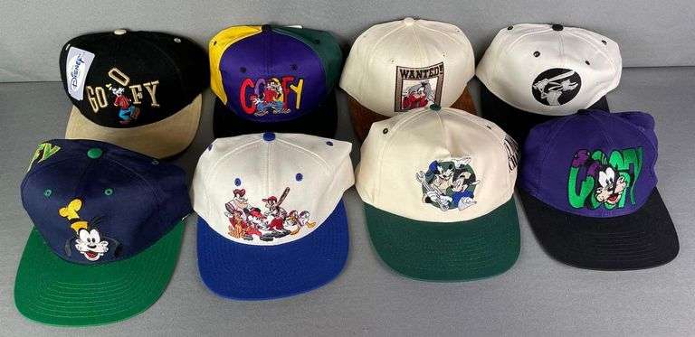 Group of 8 Disney Goofy Baseball Caps - Matthew Bullock Auctioneers
