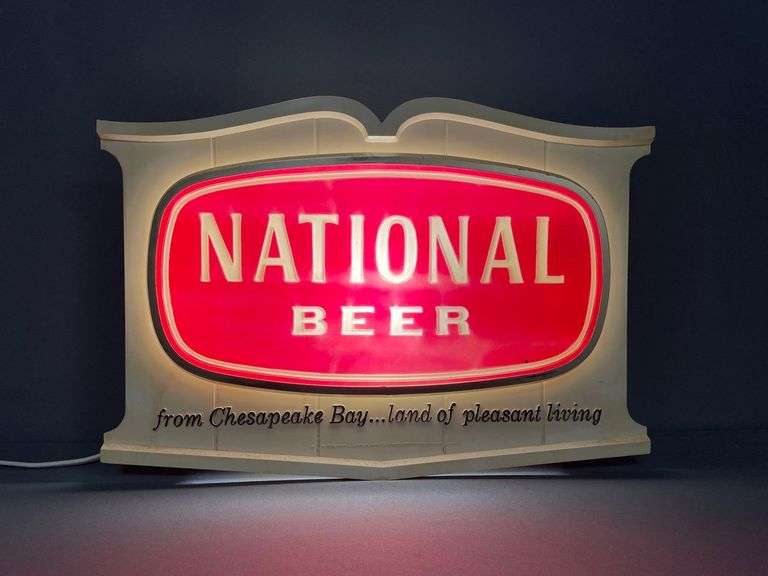 Vintage 1961 National Beer Light Up Advertising Sign - Matthew Bullock ...