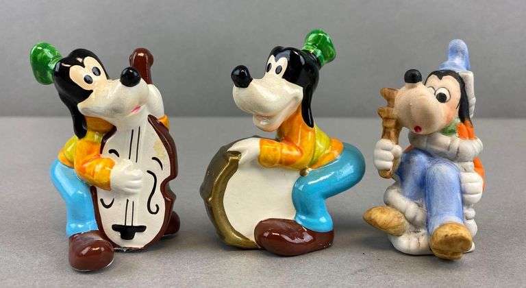 Group of 3 Disney Goofy Porcelain Figurines - Matthew Bullock Auctioneers