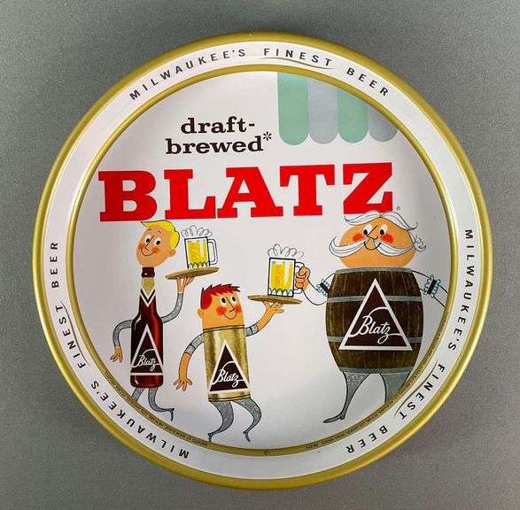 Vintage Blatz Beer Advertising Tray - Matthew Bullock Auctioneers
