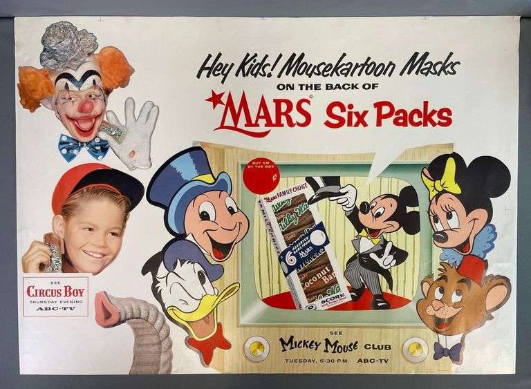 Mars Candy Mickey Mouse Club advertising Poster - Matthew Bullock ...