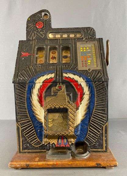 Vintage War Eagle Nickel Slot Machine - Matthew Bullock Auctioneers