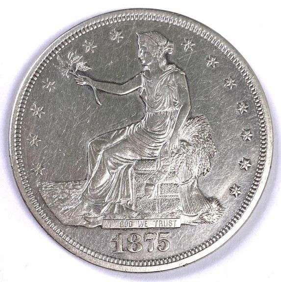 1875 CC Trade Silver Dollar - Matthew Bullock Auctioneers