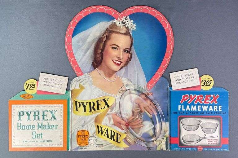 Vintage Pyrex Folding Stand Advertising Cardboard Display Sign ...