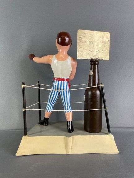 Vintage Pabst Blue Ribbon Boxing Ring Beer Advertising Back Bar Statue ...