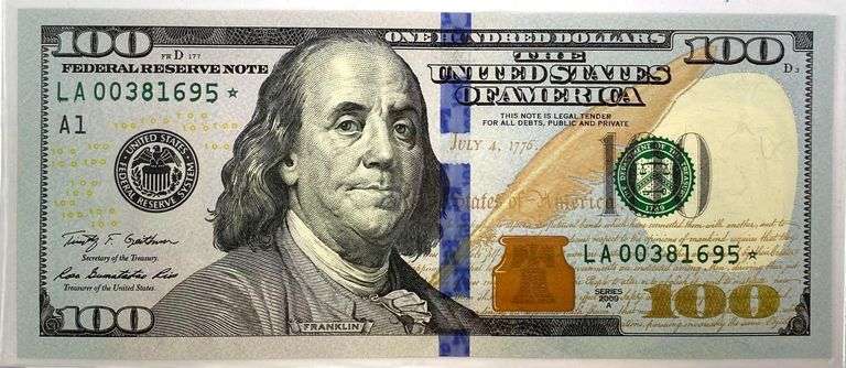 2009 $100 Federal Reserve Star Note BU - Matthew Bullock Auctioneers