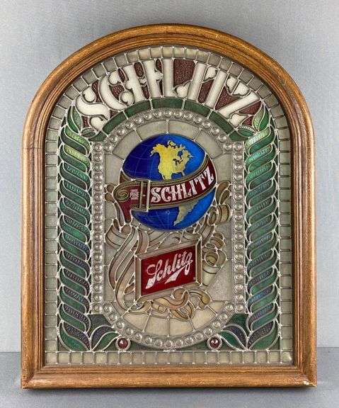 Schlitz Stained Glass Style Light Up Advertising Sign - Matthew Bullock ...