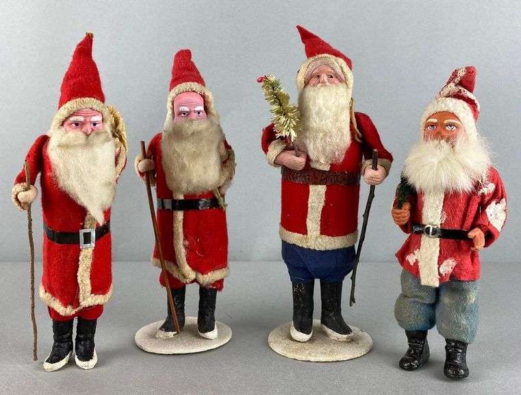 Group of 4 Vintage Santa Claus Figures - Matthew Bullock Auctioneers