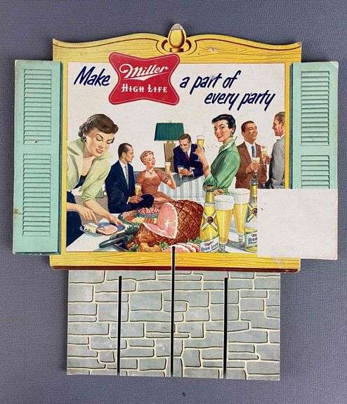 Vintage Miller Lite Cardboard Advertising Sign - Matthew Bullock ...