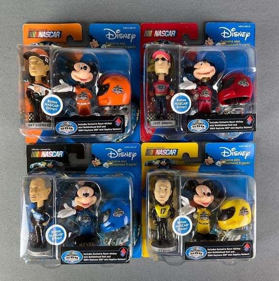 Group of 4 Bobble Dobbles Disney NASCAR Bobblehead 2 Packs - Matthew ...