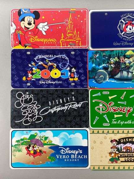 Group of 10 Disney License Plates - Matthew Bullock Auctioneers