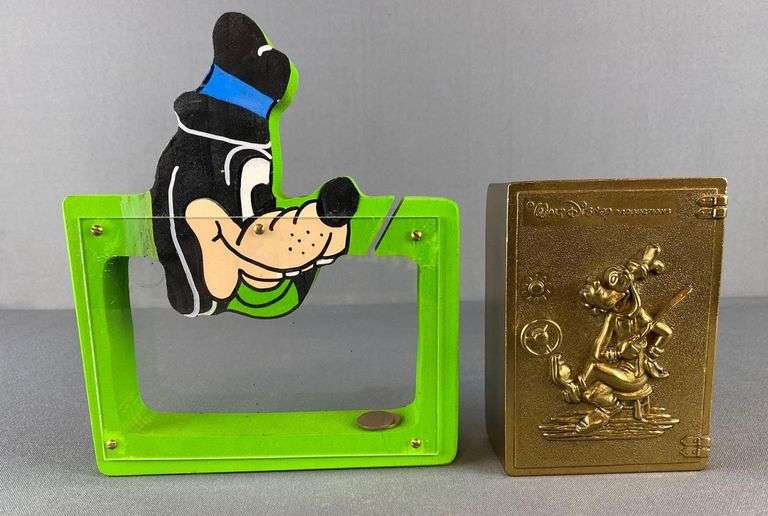 Group of 2 Assorted Disney Goofy Coin Banks - Matthew Bullock Auctioneers