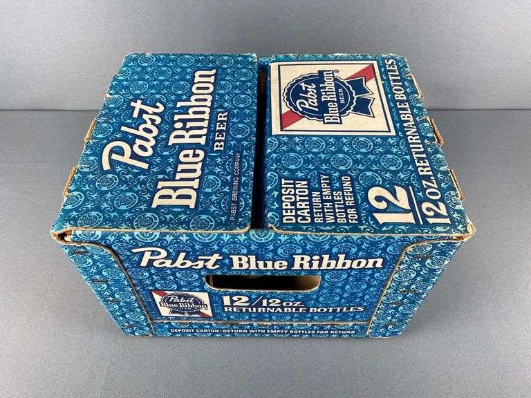 Pabst Blue Ribbon Beer Case with Bottles - Matthew Bullock Auctioneers