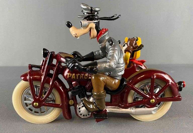 Pride Lines Disney Cast Iron Motorcycle with Goofy and Mickey Figurine ...