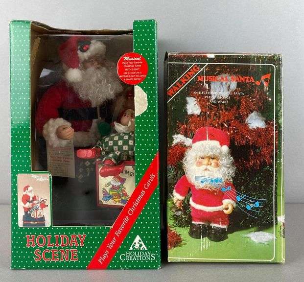 2 Vintage Electronic Musical Santa Claus Figures - Matthew Bullock ...