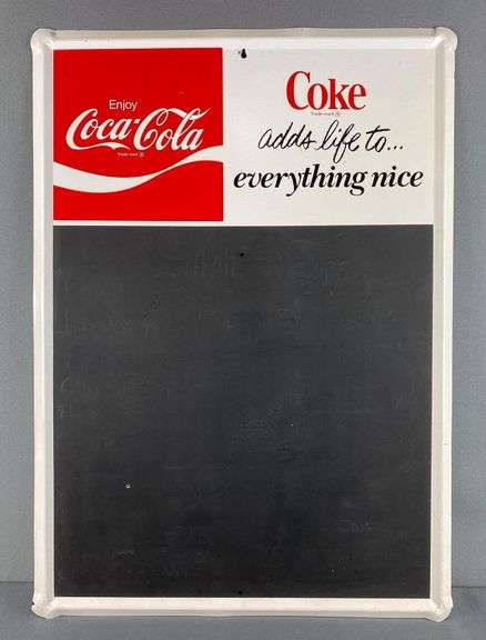 Vintage Coca Cola Advertising Metal Chalkboard Sign - Matthew Bullock ...
