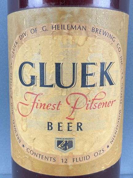 Vintage Gluek Finest Pilsener Beer Advertising Plastic Bottle - Matthew ...