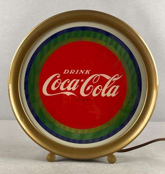 Rare Vintage Coca Cola Reverse Painted Glass Lenticular Motion Sign ...