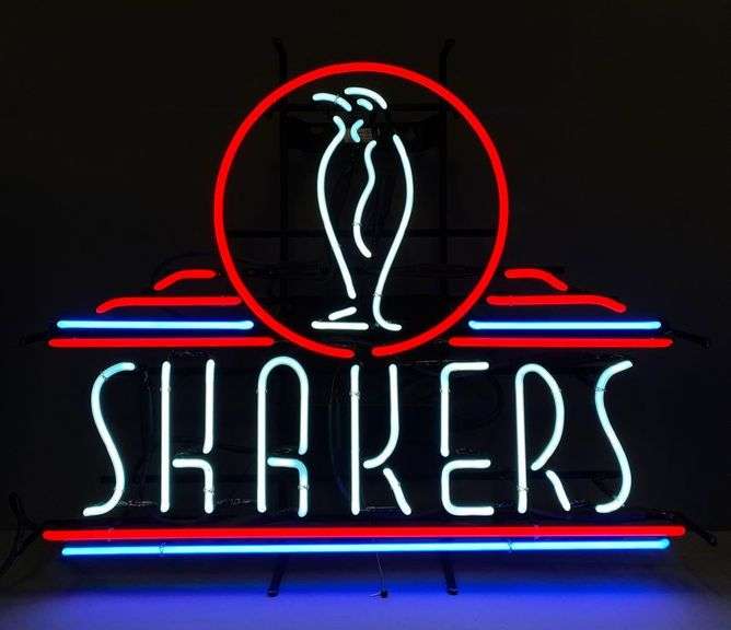 Shakers Light Up Advertising Neon Sign - Matthew Bullock Auctioneers