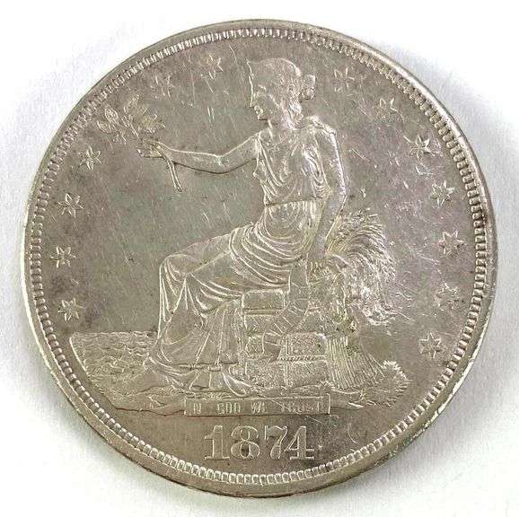 1874 CC Trade Silver Dollar - Matthew Bullock Auctioneers
