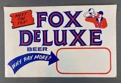 Vintage Fox Deluxe Beer Advertising Poster - Matthew Bullock Auctioneers