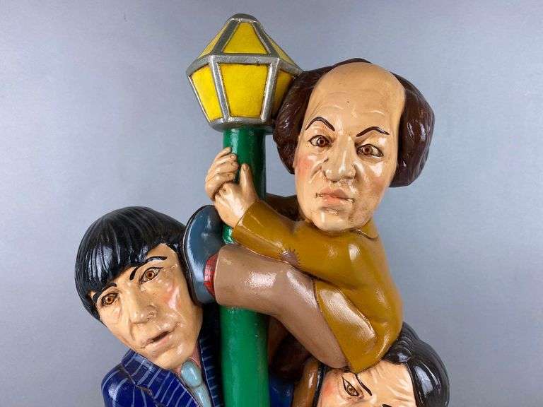 The Three Stooges Chalk Light Pole Figure - Matthew Bullock Auctioneers