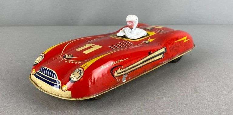 Red Arrow Tin Race Car - Matthew Bullock Auctioneers