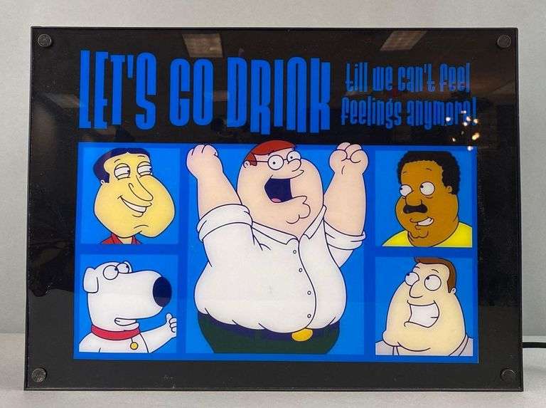 Lets Go Drink Family Guy Light Up Sign - Matthew Bullock Auctioneers