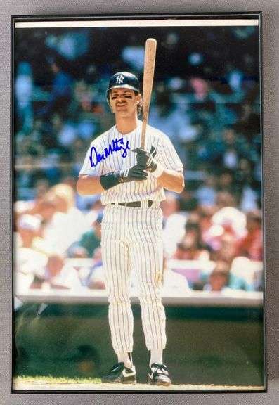 Framed Don Mattingly Signed Photo with COA - Matthew Bullock Auctioneers