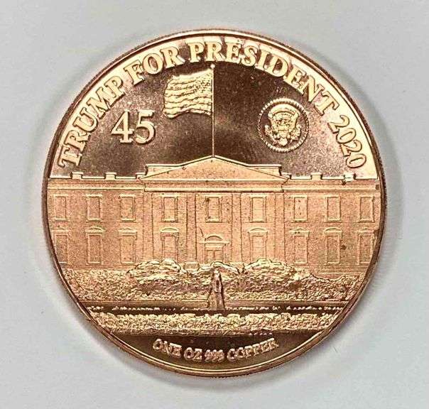 Roll of 20 1 oz Copper Donald Trump Rounds - Matthew Bullock Auctioneers