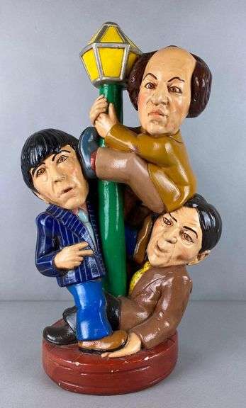 The Three Stooges Chalk Light Pole Figure - Matthew Bullock Auctioneers
