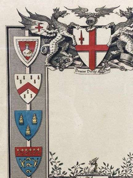 Domine Dirige Dios Coat of Arms Border - Matthew Bullock Auctioneers