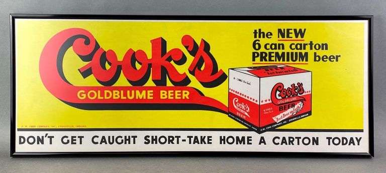 Vintage Cooks Goldblume Beer Framed Advertising Sign - Matthew Bullock ...