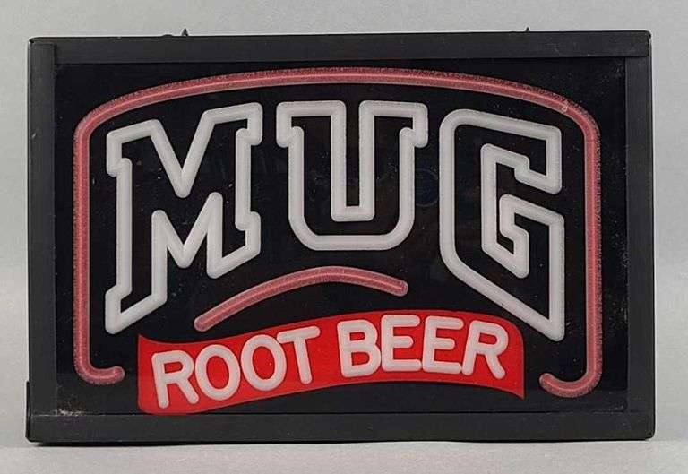 Mug Root Beer Light Up Advertising Sign - Matthew Bullock Auctioneers