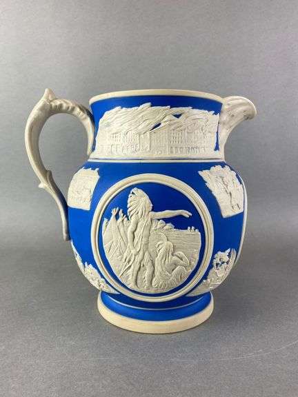 Copeland Spode Blue Jasperware Chicago Pitcher - Matthew Bullock ...