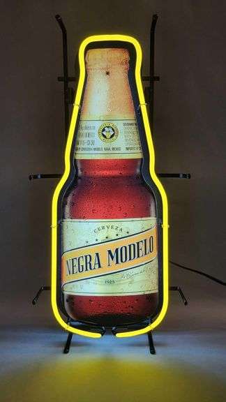 Negra Modelo Light Up Advertising Neon Sign - Matthew Bullock Auctioneers
