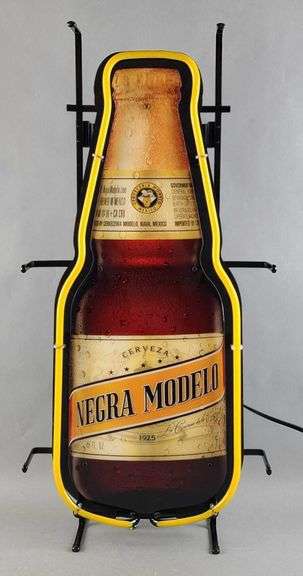 Negra Modelo Light Up Advertising Neon Sign - Matthew Bullock Auctioneers