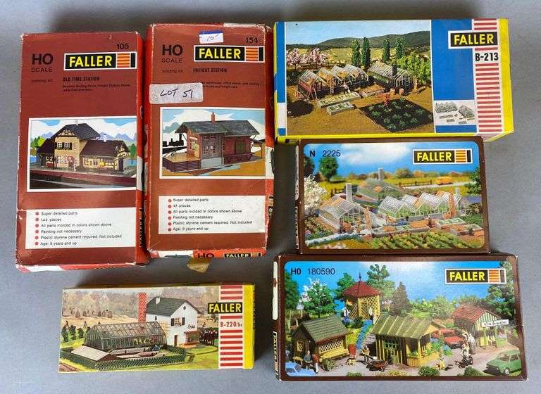 Group of 6 Faller HO Scale Model Kits - Matthew Bullock Auctioneers