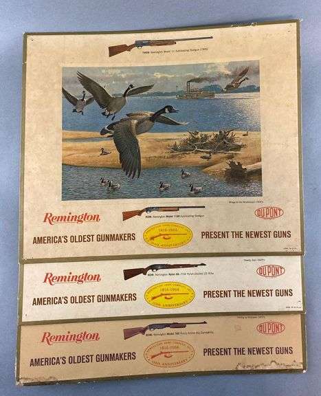 Group of 3 Remington Advertising Cardboard Signs - Matthew Bullock ...