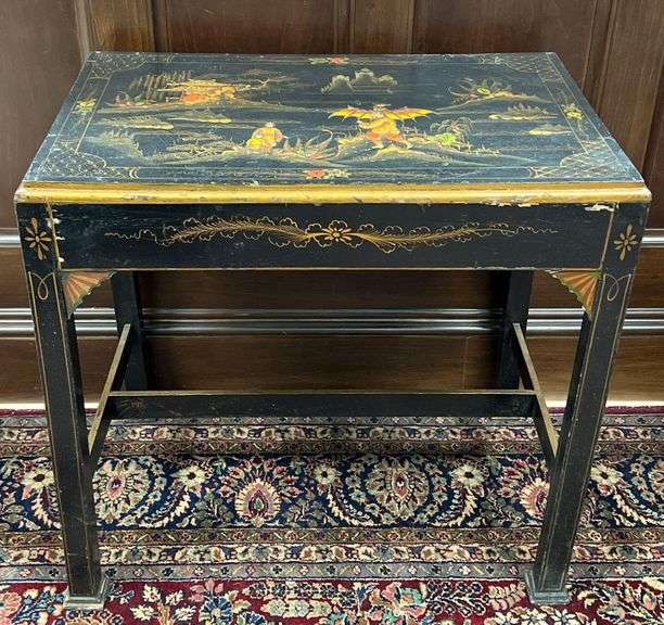 Antique Chinese Wood Table with Embossed Design - Matthew Bullock ...