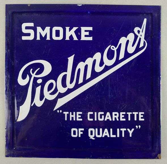 Vintage Piedmont Cigarettes Double Sided Advertising Porcelain Sign ...