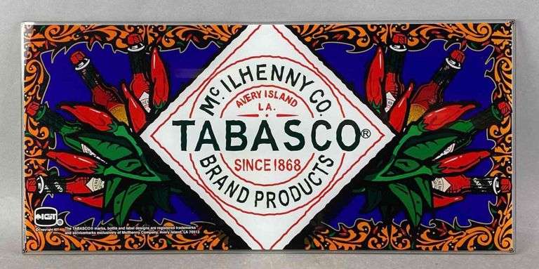 Tabasco Reverse Painted Advertising Glass Sign - Matthew Bullock ...