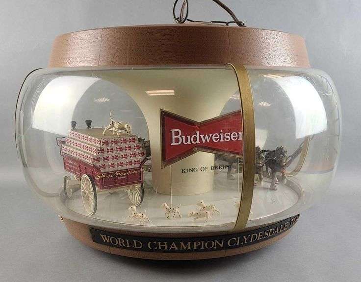 Vintage Budweiser Carousel Clydesdale Horse Parade Motion Beer Sign ...