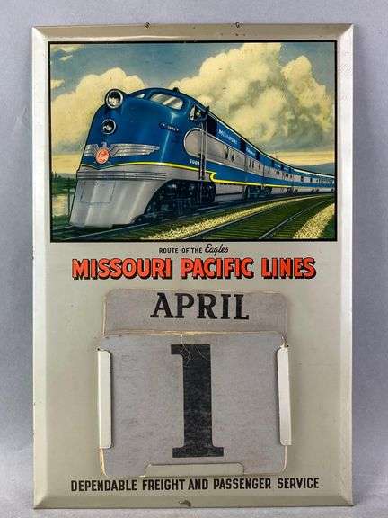 Vintage Missouri Pacific Lines Metal Advertising Calendar - Matthew ...
