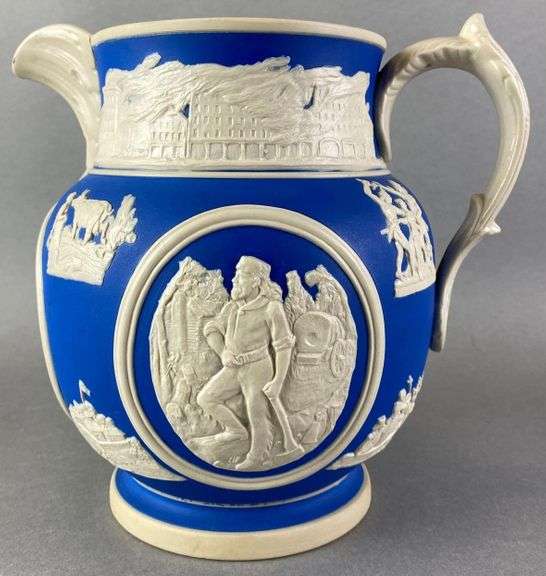 Copeland Spode Blue Jasperware Chicago Pitcher - Matthew Bullock ...