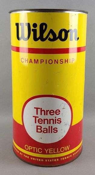 Large Vintage Wilson Tennis Ball Advertising Display Can - Matthew ...