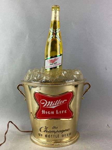 Miller High Life Champagne Bucket Light Up Advertising Sign - Matthew ...