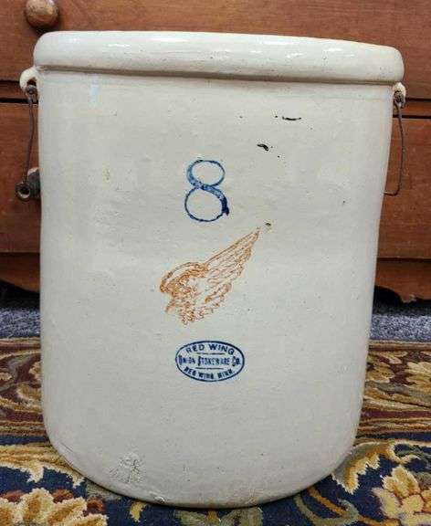 8 gallon Red Wing stoneware crock with handles - Matthew Bullock ...