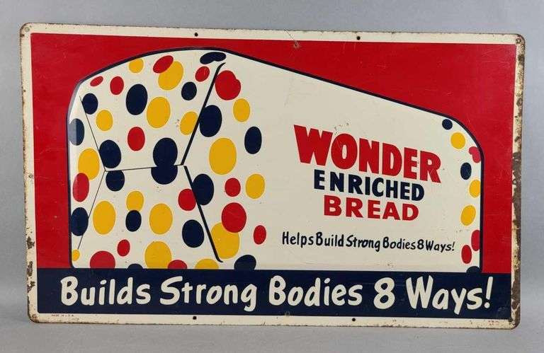 Vintage Wonder Bread Advertising Porcelain Sign - Matthew Bullock ...