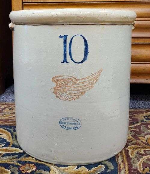 10 gallon Red Wing stoneware jug - Matthew Bullock Auctioneers